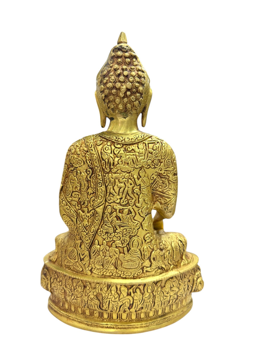 Buddha brass statue carved – Akasha Furniture and Homewares