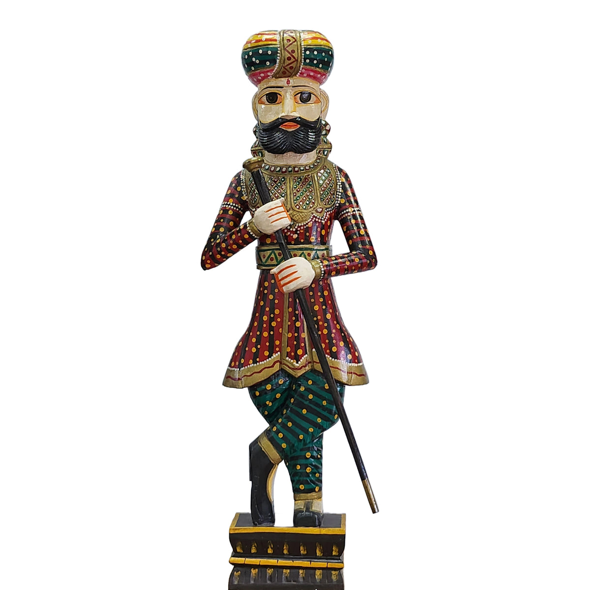 Darbari Man Hand painted Statue – Akasha Furniture and Homewares