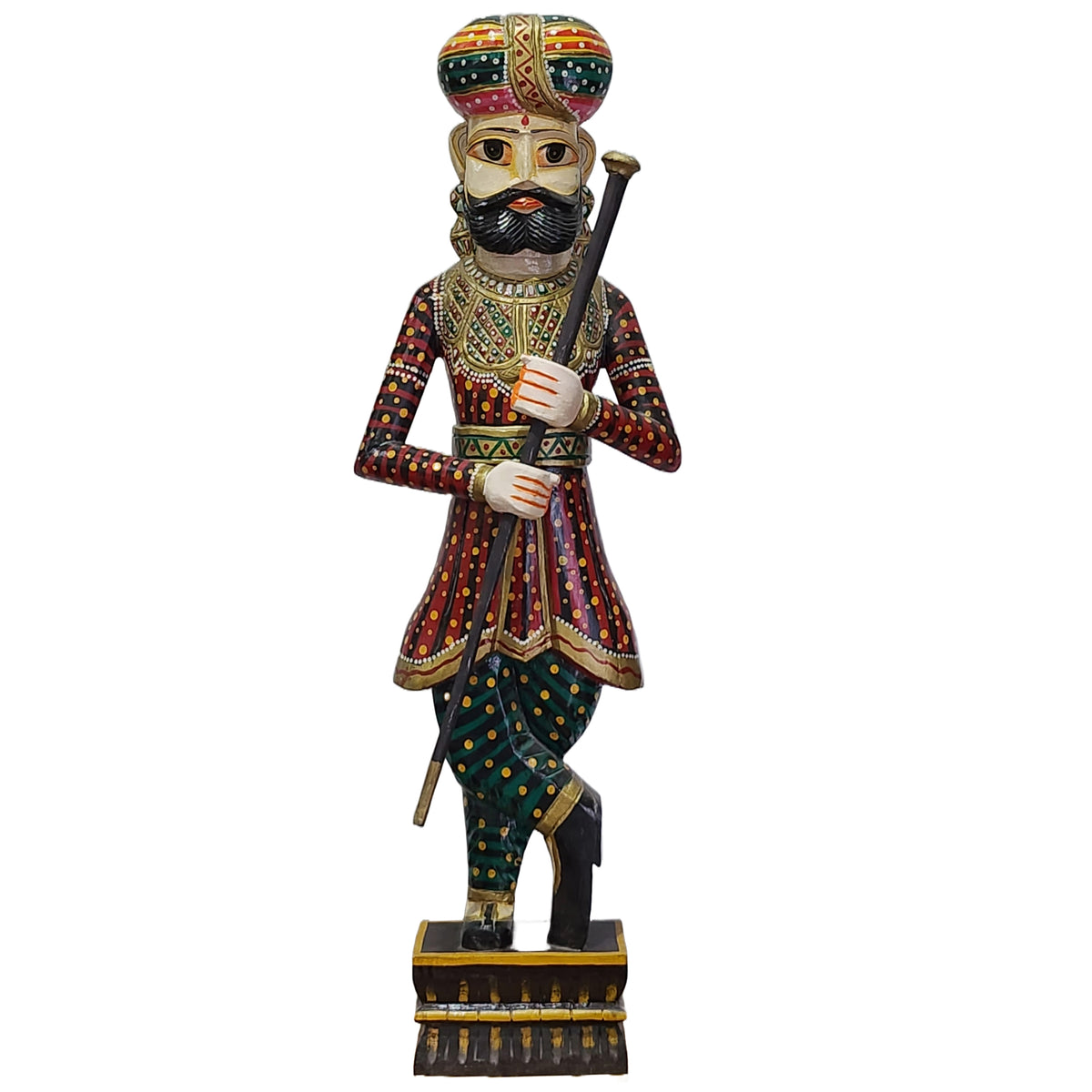 Darbari Man Hand painted Statue – Akasha Furniture and Homewares